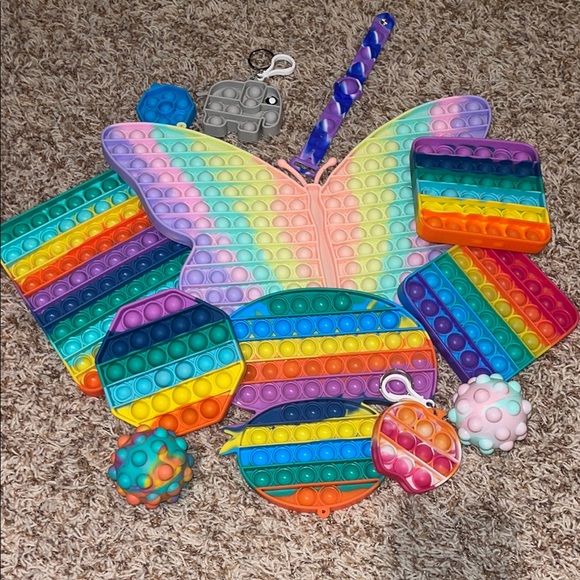 Pop-Its | Toys | Rainbow Pop It Fidget Toy Set | Poshmark
